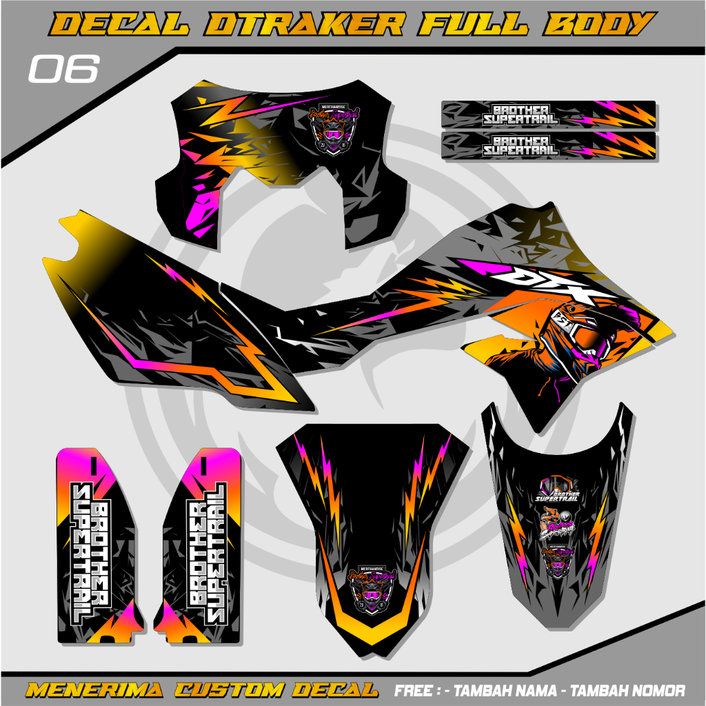 Jual Stiker Decal Dtracker Dtx 150 Supermoto Full Body Ungu | Shopee ...