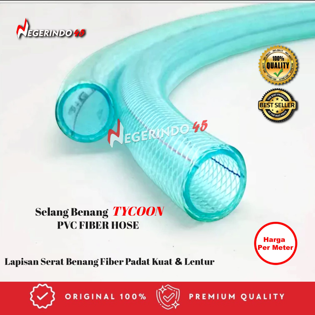 Jual TYCOON SELANG BENANG 3/8" / 1/2" / 5/8" / 3/4" / 1" (PER METER) PVC FIBER HOSE SELANG ...