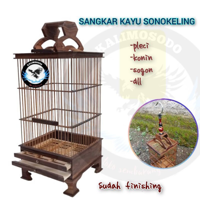 Jual Sangkar kayu Sono Keling pleci Kolibri sogon | Shopee Indonesia