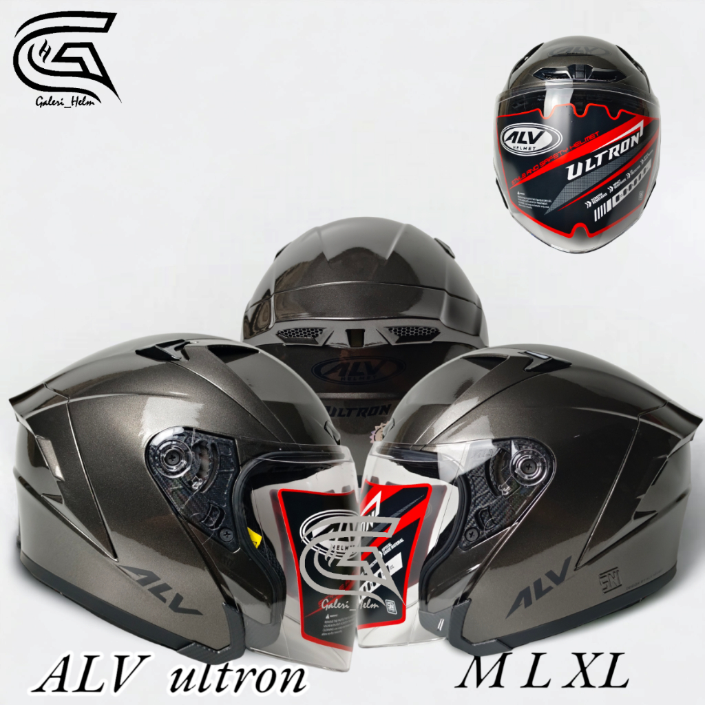 Jual HELM ALV ULTRON GUN METALHELM HALF FACE model NJS KAIROZ | Shopee ...