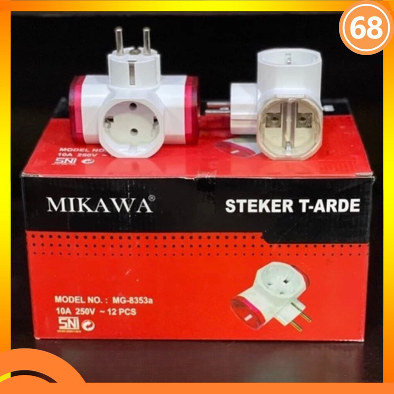 Jual Steker T-Arde 3 Arah / Colokan Cabang 3 SNI MIKAWA MG-8353A ...