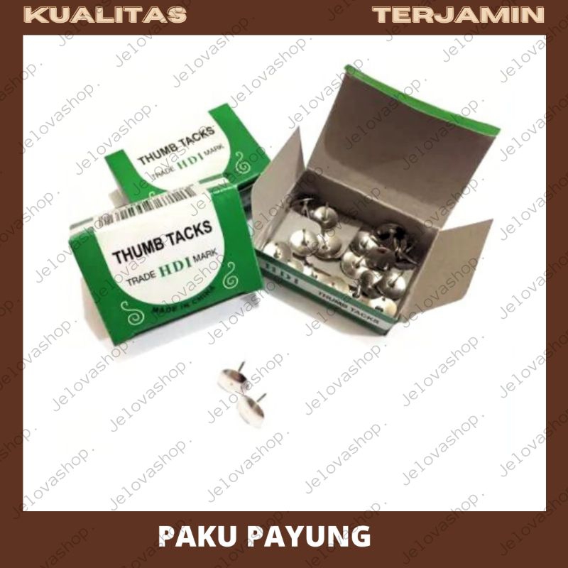 Jual PAKU PAYUNG/PAKU PINES/THUMB TACKS ( 1 KOTAK KECIL) | Shopee Indonesia