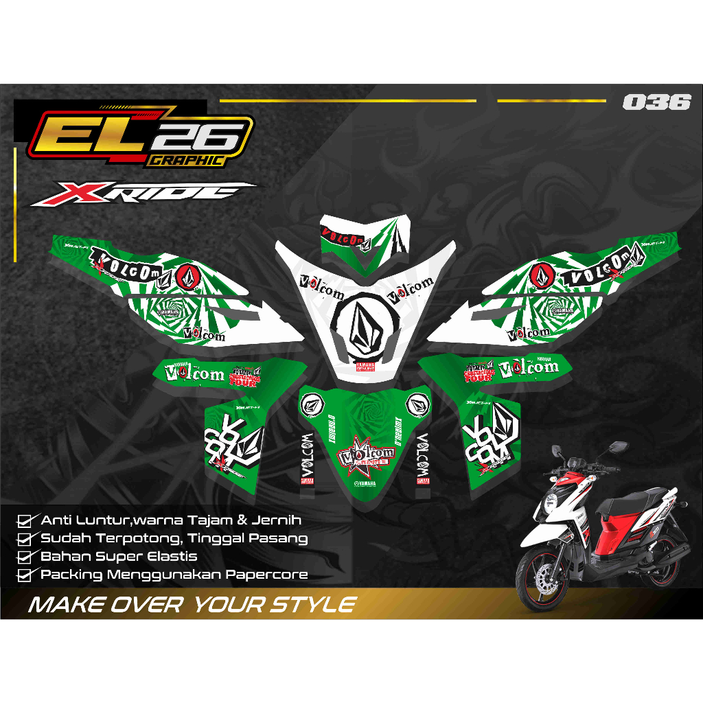 Jual 036 Stiker Decal Full Body X-ride Desain Terkeren-Stiker Striping ...