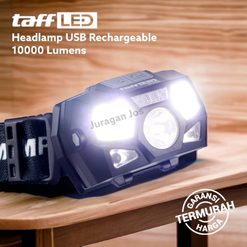 Jual TaffLED Headlamp Isi Ulang USB Motion XPE COB 10000 Lumens BL066 ...