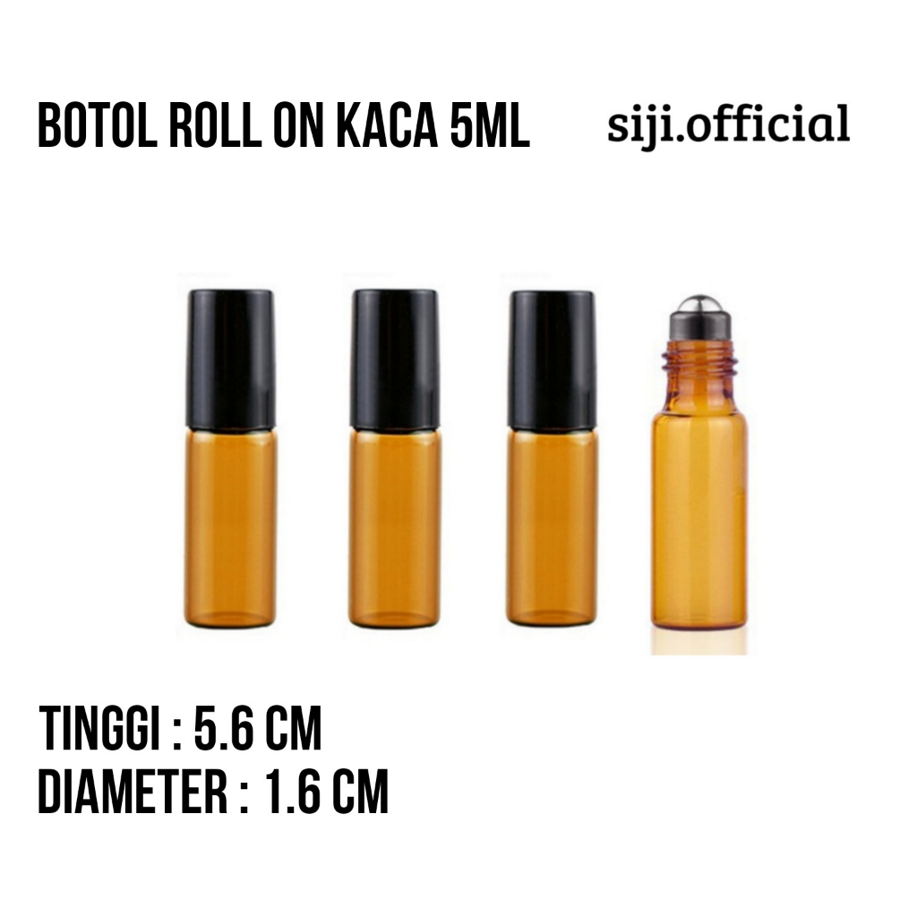 Jual Botol Roll On Kaca 5ml Amber Roller Besi Refill Isi Ulang Atomizer ...