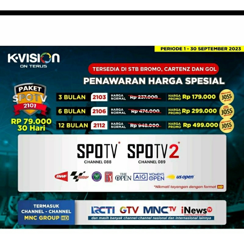Jual paket SPOTV K-VISION kvision MotoGP, Badminton | Shopee Indonesia