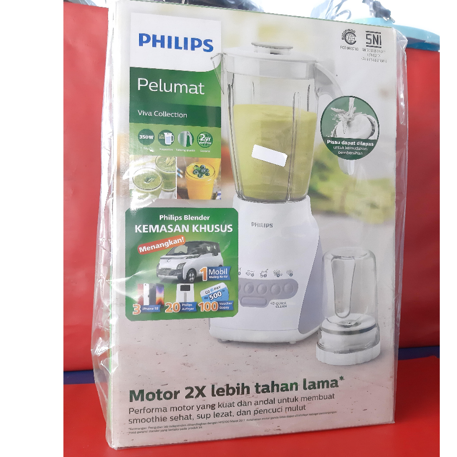 Jual PHILIPS 2L Blender Plastic Jar HR2221 , Thermo Protector Sensor, 4 Pisau, Dry Mill, plastik ...