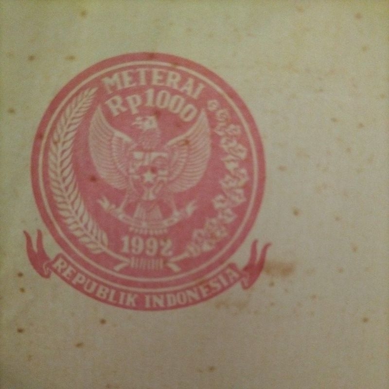 Jual kertas segel tahun 1992 Rp 1000 singgle | Shopee Indonesia