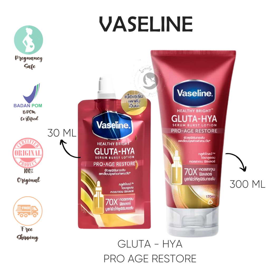 Jual VASELINE Healthy Bright Gluta-Hya Serum Burst Lotion Pro-Age ...