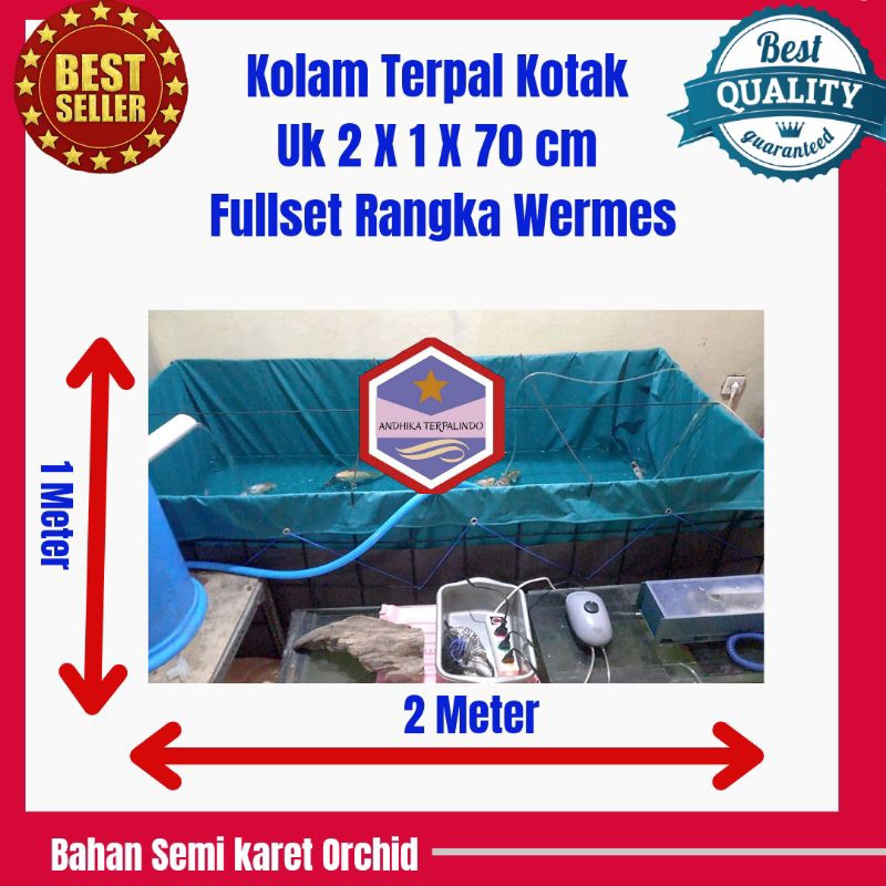 Jual kolam terpal kotak Fullset rangka Wermes UK 2 x 1 x 70 | Shopee ...