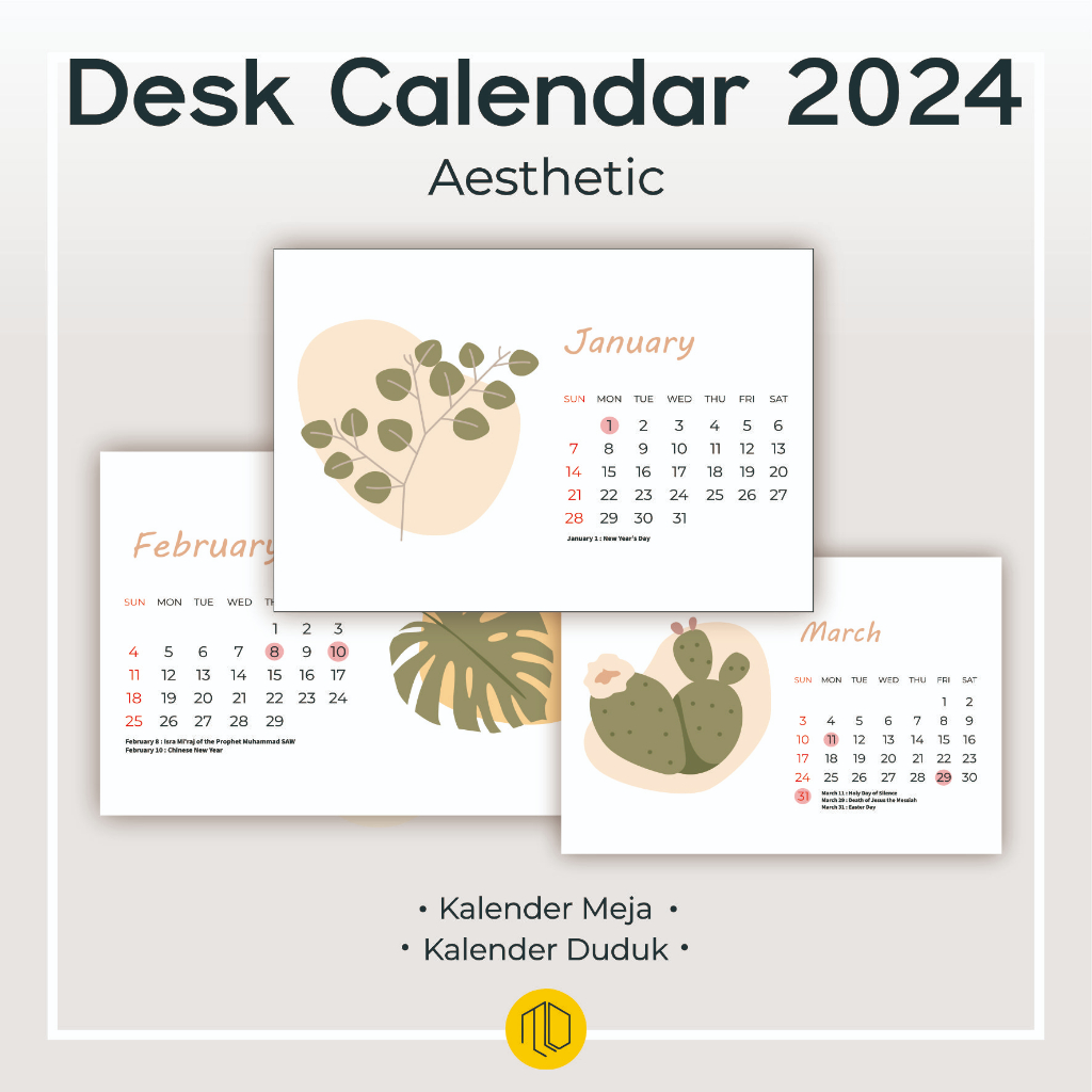 Jual KALENDER MEJA 2024 ESTETIK AESTHETIC / DESK CALENDAR 2024 ...