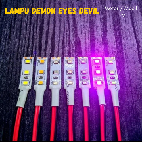 Jual Lampu Led Demon Eye Devil Eye Buat Motor 12V Devil Eyes 3 titik 9 ...