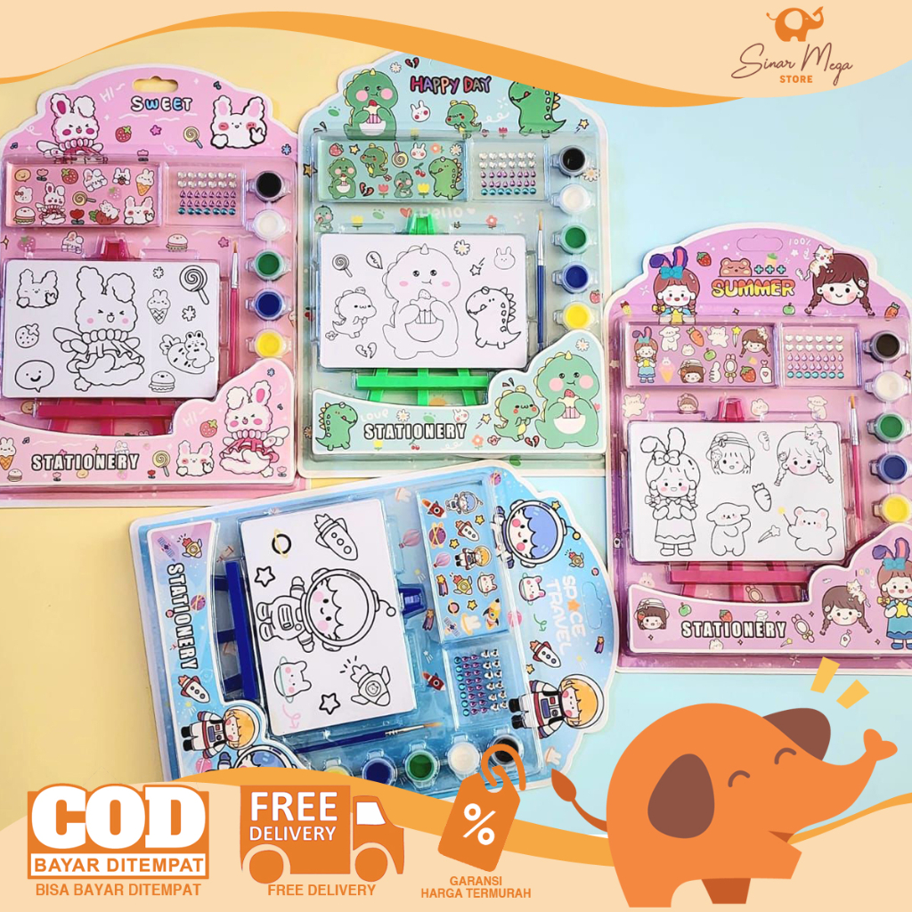 Jual Fancy Drawing Set 9923 / Alat Mewarnai 1 Set Paket Alat Melukis ...