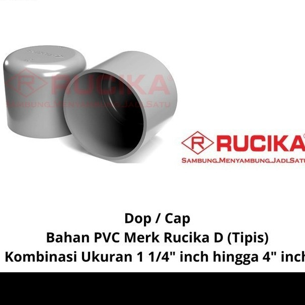Jual Dop Tutup Pipa Polos Cap PVC Rucika 4" inch D (Tipis) | Shopee ...