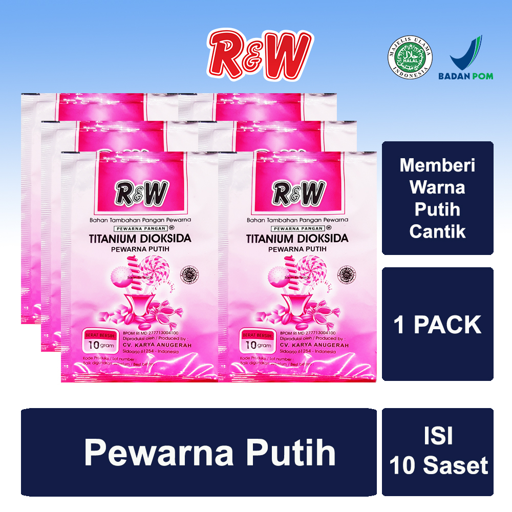 Jual Pewarna Putih Pemutih Makanan Rajawali R&W RW 10 g 1 Pack | Shopee ...