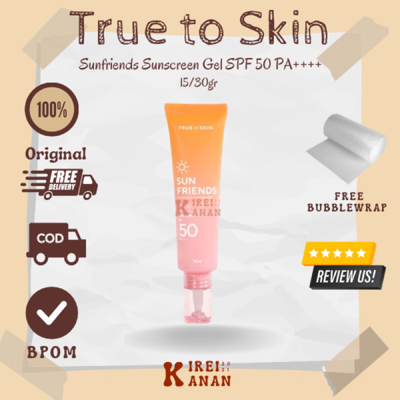 Jual true to skin sunfriends sunscreen gel SPF 50 PA++++ 15 / 30 gr ...