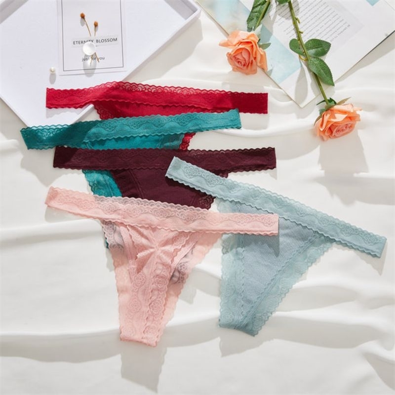 Jual FINETOO FT85 Sexy Celana Dalam Wanita Thong Tali Renda Women High ...