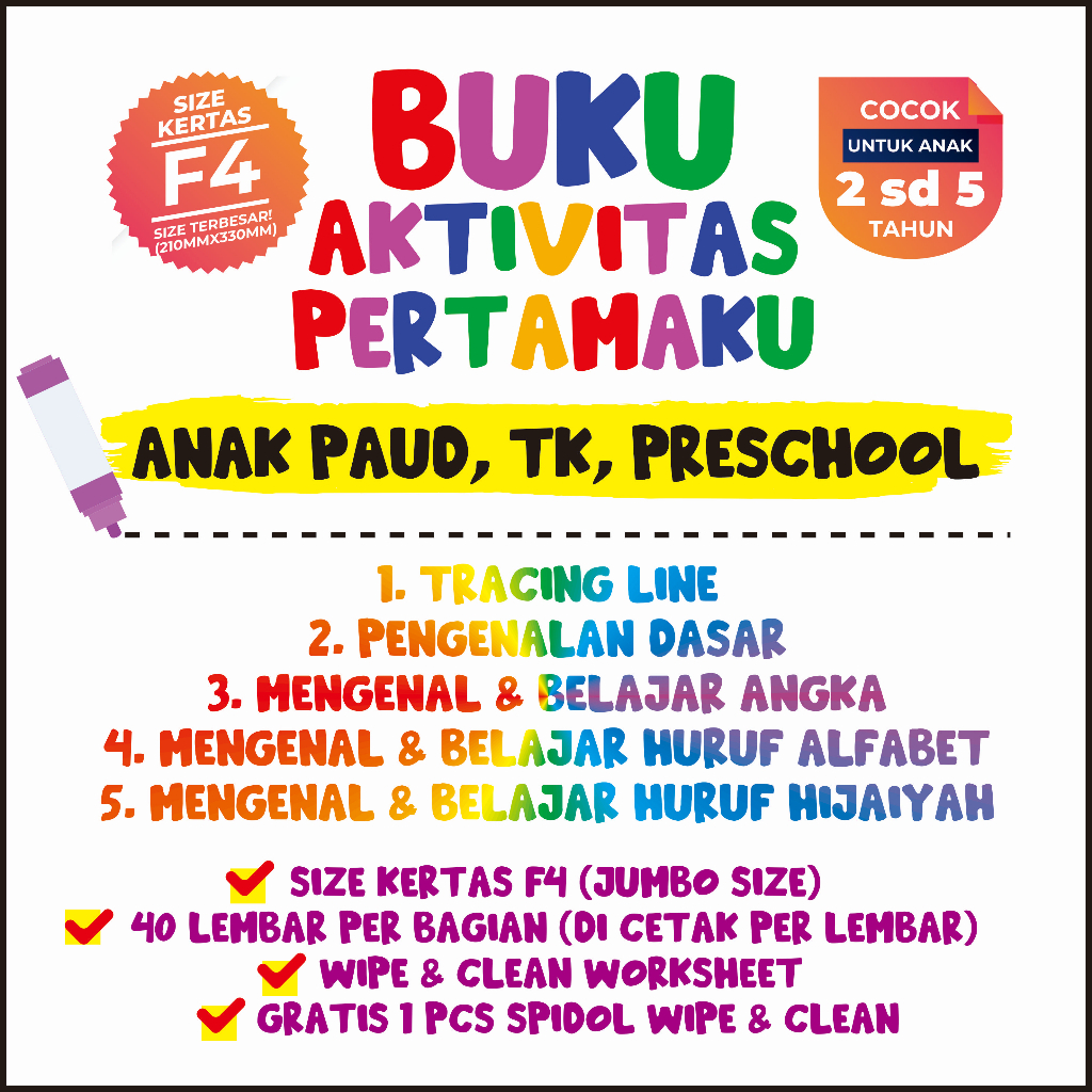 Jual Buku Aktivitas Pertamaku Superlengkap Worksheet Edukasi Anak Pra ...