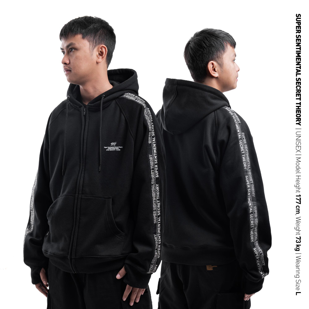 Jual SSST Taped Zipper Hoodie Hitam | Shopee Indonesia