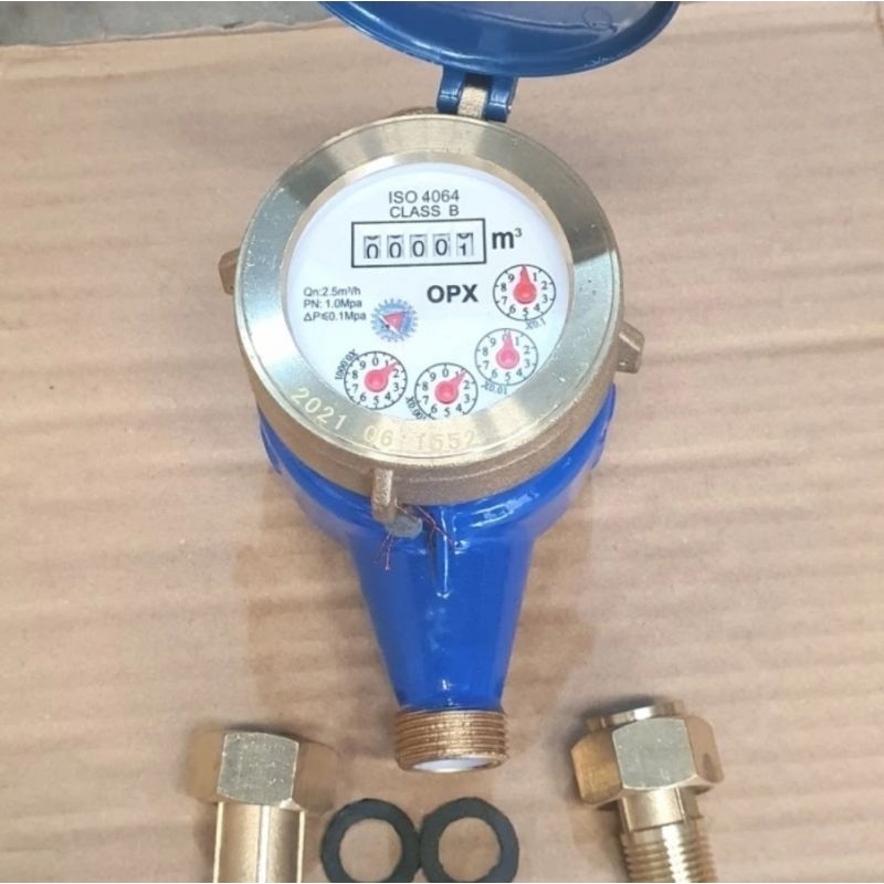 Jual Meteran air 1/2 inchi drat kuningan // water meter 1/2" inch ...