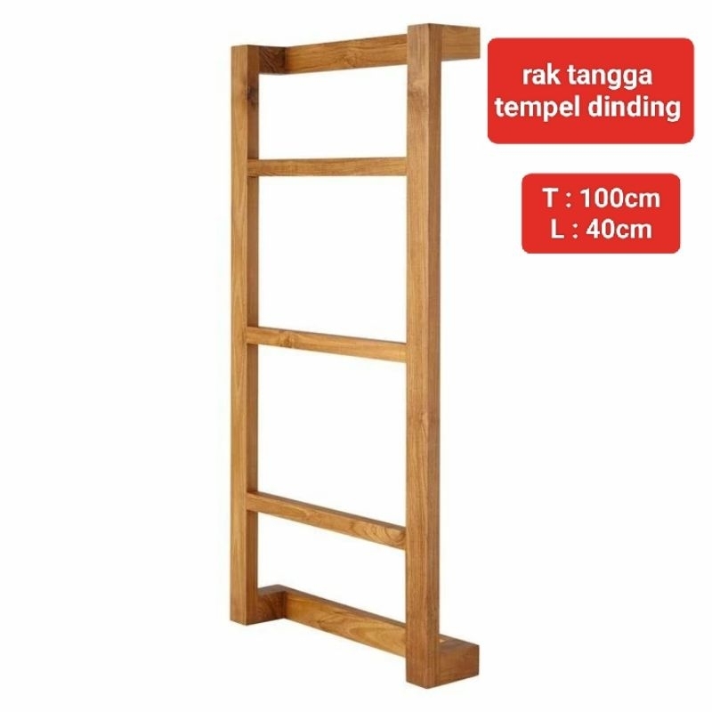Jual Rak tangga Tempel/gantungan Handuk Mukena hijab/ rak kayu Asli ...