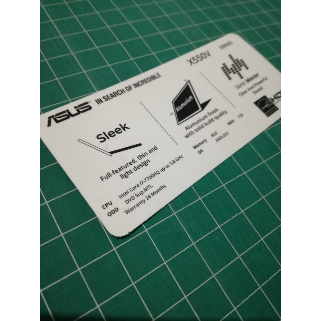 Jual Stiker Spesifikasi Laptop Asus X550V | Shopee Indonesia
