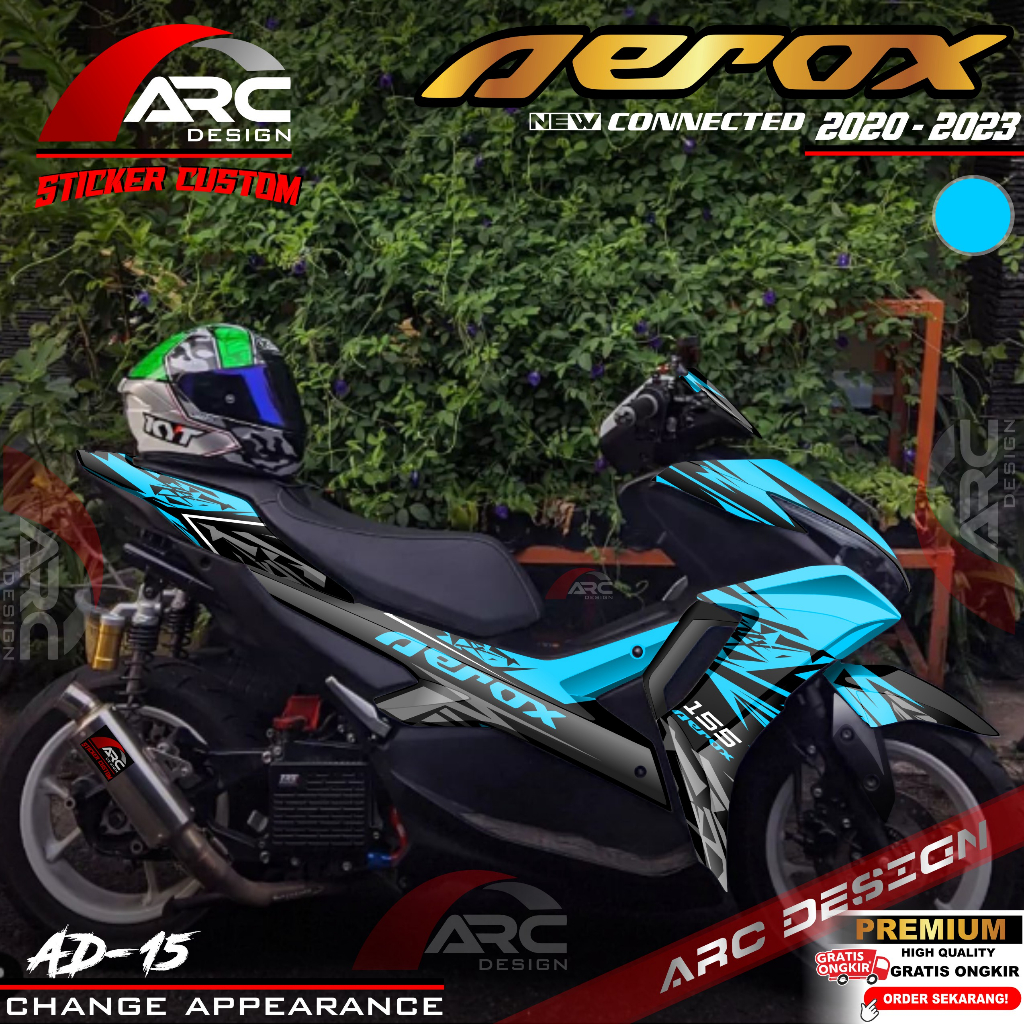 Jual (COD) TERBARU Decal Sticker Yamaha Aerox 155 New Connected Full ...