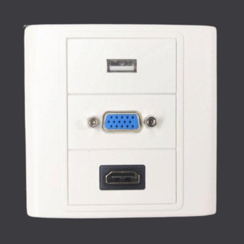 Jual Faceplate VGA HDMI USB face plate stop kontak outlet 3in1 | Shopee ...
