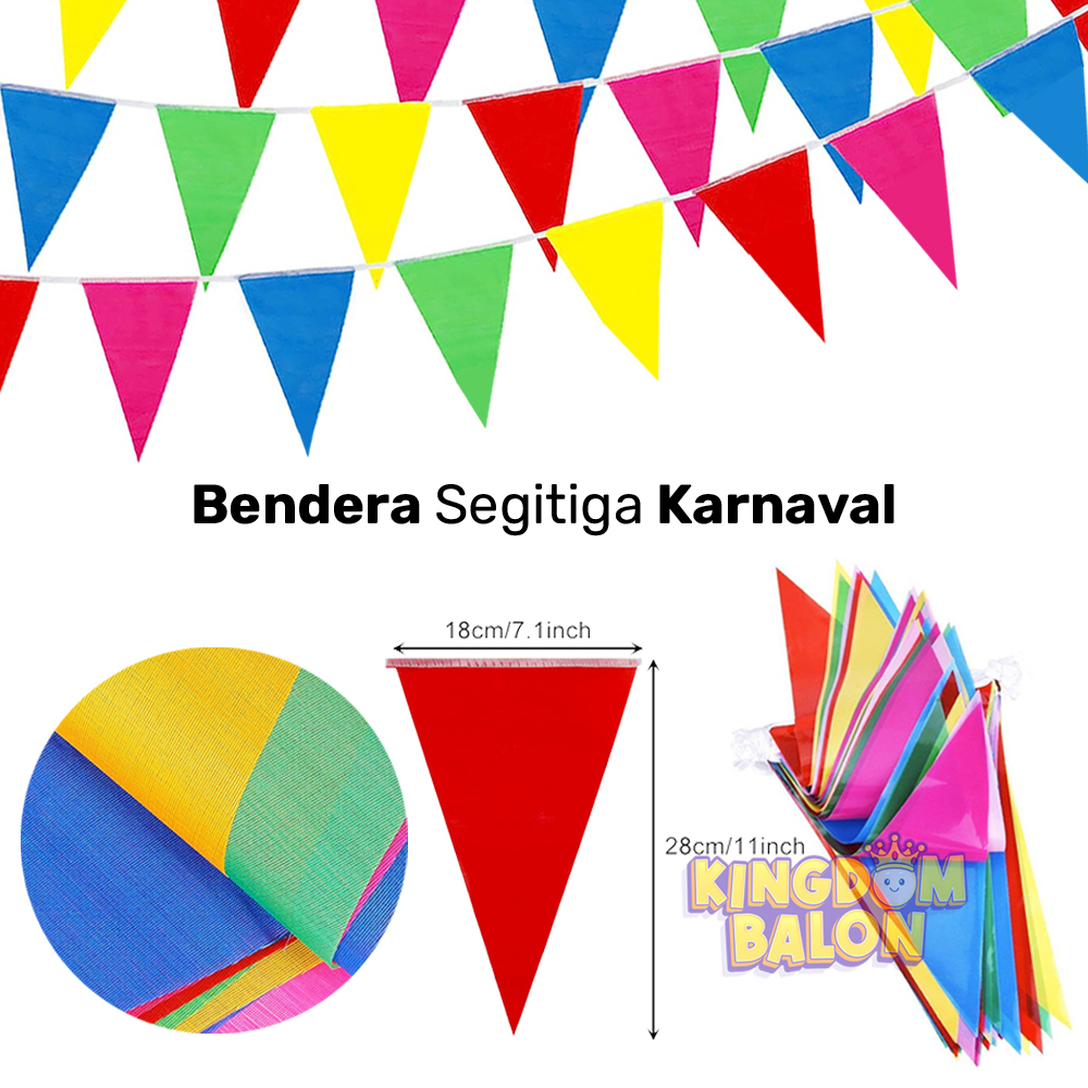 Jual Bendera segitiga kain warna-warni / Bendera segitiga kain ...