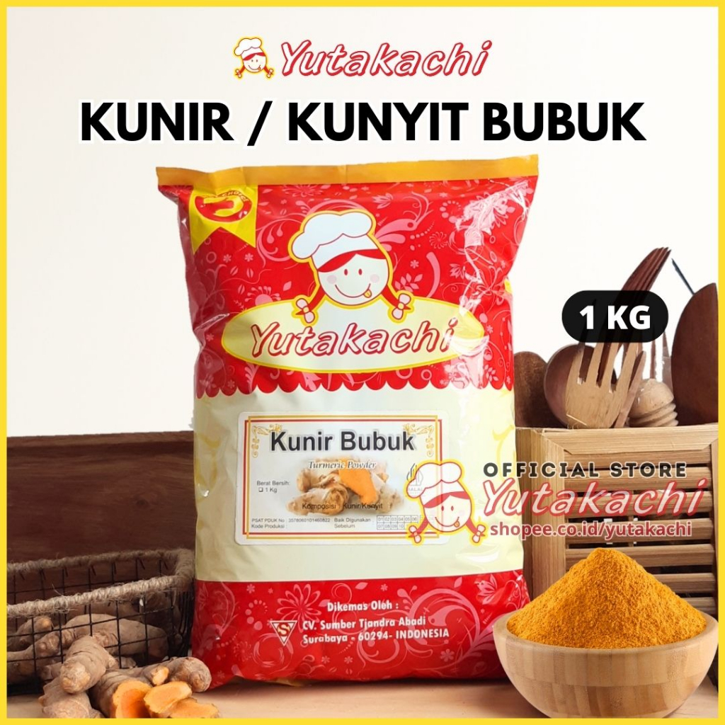 Jual KUNYIT BUBUK MURNI 1KG Yutakachi Kunir Bubuk Asli Herbal - Bumbu ...