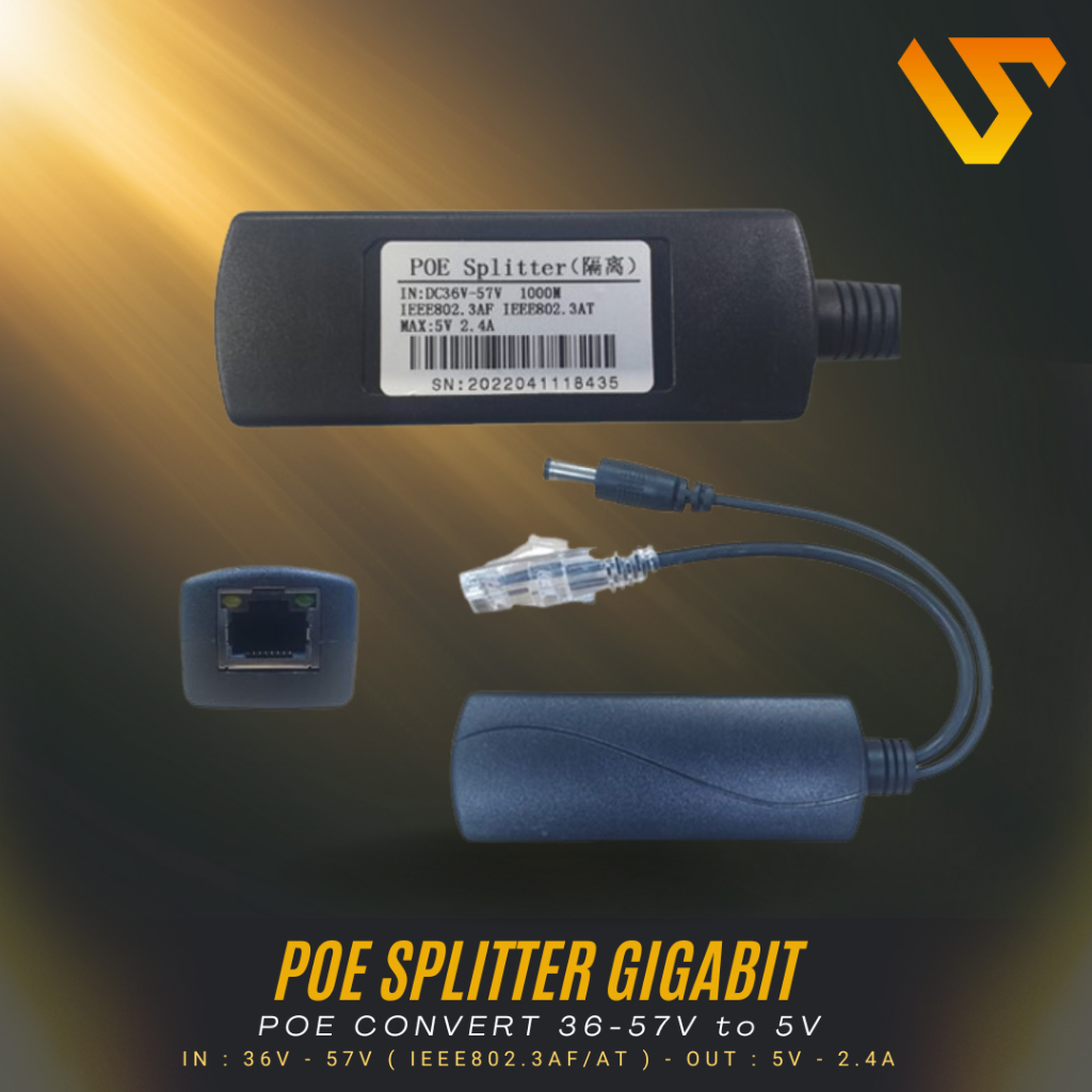 Jual Gigabit POE Splitter IEEE802.3AF/AT 36-57 Volt to 5 Volt|36-57V-5V POE | Shopee Indonesia