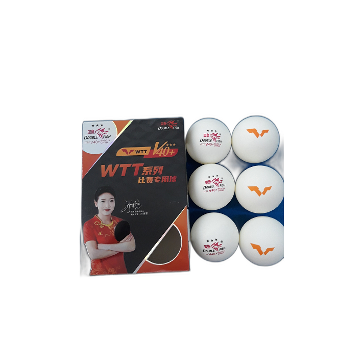 Jual Bola Pingpong/Bola Tenis Meja Double Fish 3* 40+ WTT Putih Isi 6 | Shopee Indonesia