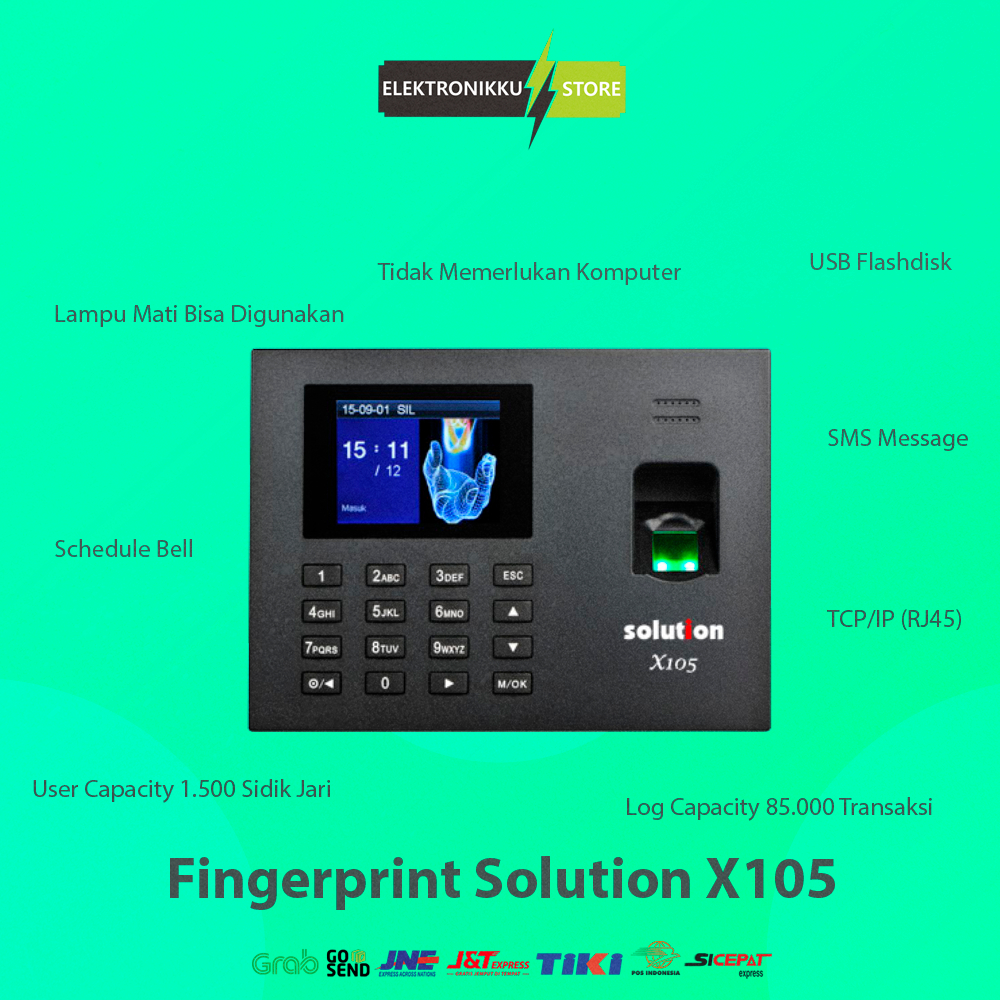 Jual Mesin Absensi Fingerprint Solution X105 Alat Absen Sidik Jari Kantor Bank Hotel | Shopee ...
