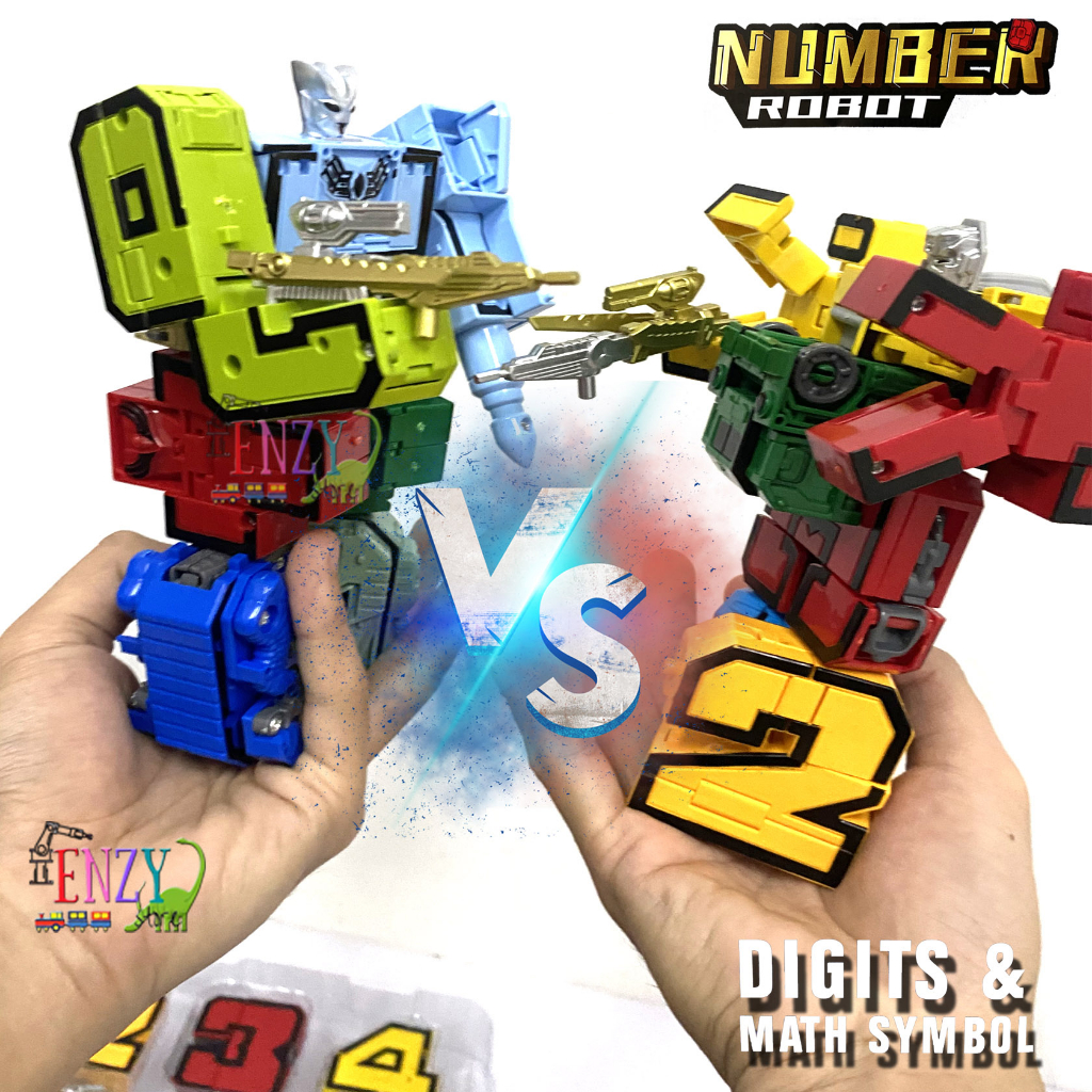 Jual Mainan Anak Robot Angka Number Transformer Math Toys Bongkar ...
