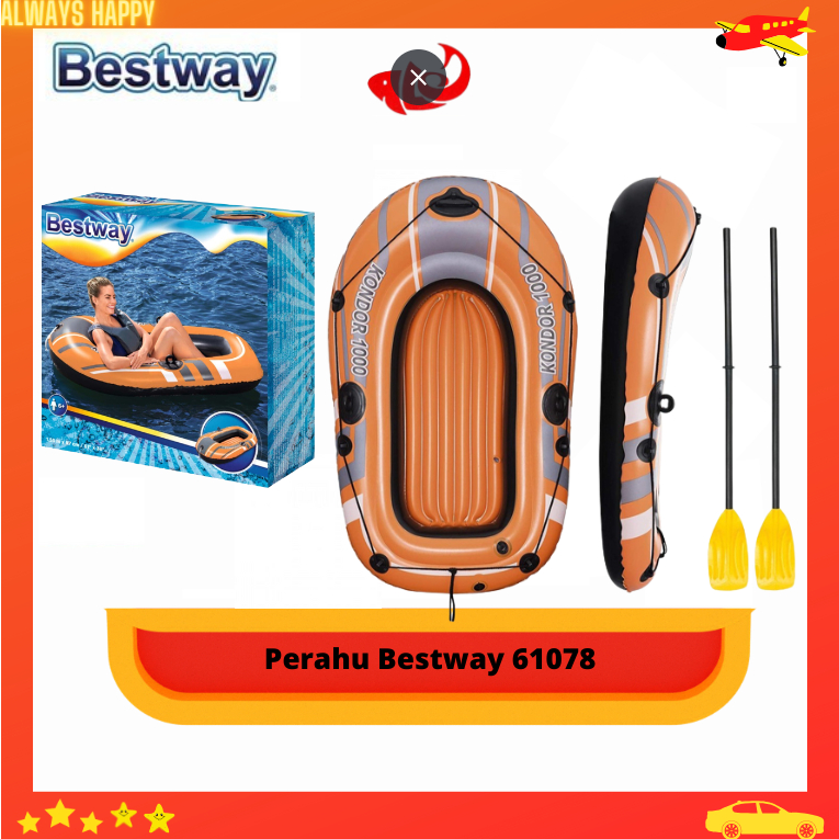 Jual Perahu Karet Hydro Force raft Set Free Dayung 61078 | Shopee Indonesia