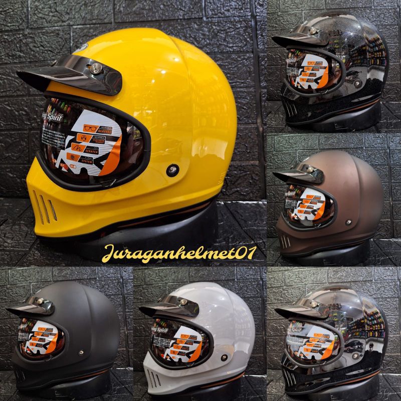 Jual HELM RETRO INK TROOPER SOLID BLCAK MATT, ASPHALT GREY,BLACK ...