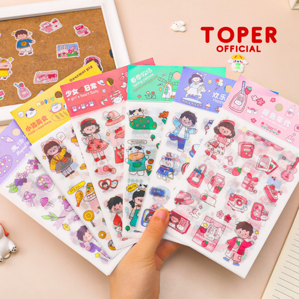 Jual TOPER Stiker Isi 4 Lembar DIY Sticker Lucu Hias Dekorasi Planner ...