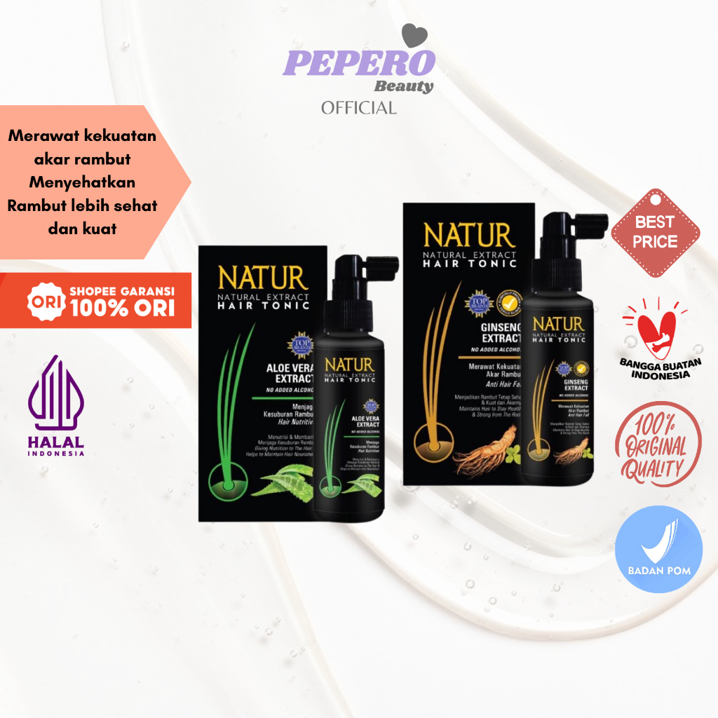 Jual NATUR Natural Extract Hair Tonic Aloe Vera Extract | Ginseng ...