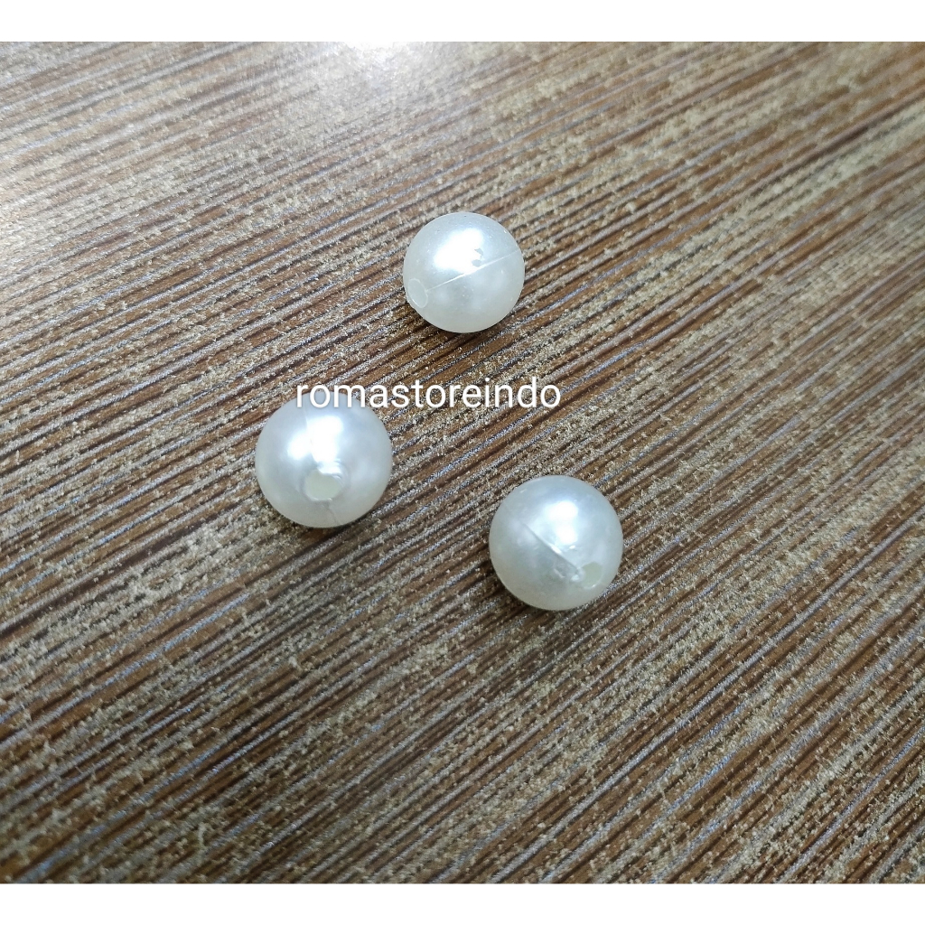 Jual Manik Mutiara Bulat 12mm Putih (Ada Lobang) | Shopee Indonesia