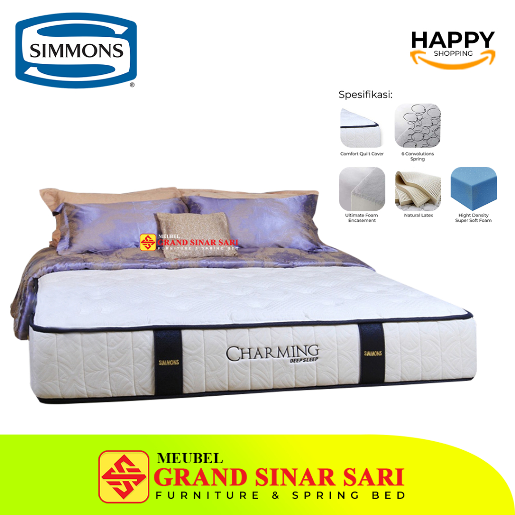 Jual Spring bed simmons Charming (Mattress Only) | Shopee Indonesia