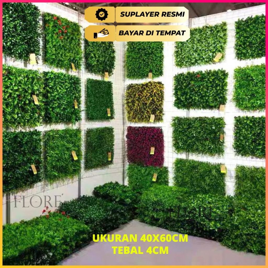 Jual Rumput Dinding Oxylia 60cm x 40cm/Daun Dollar Plastik Sintetis ...