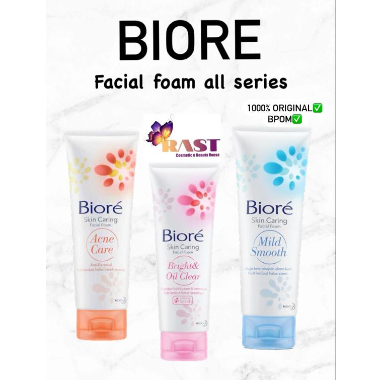 Jual BIORE Skin Caring Facial Foam 40gr - Acne | Mild Smooth| | Shopee ...