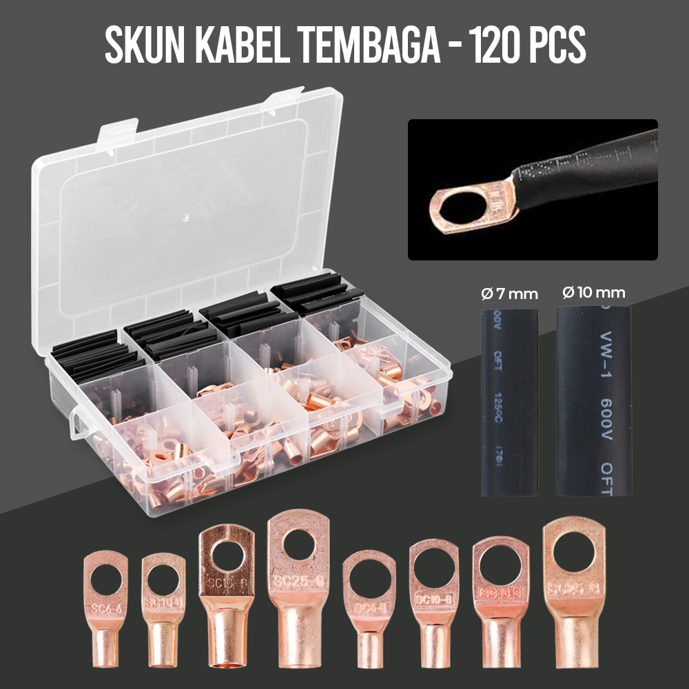 Jual Skun Kabel Kuningan / Ring Copper Terminal Wire Crimp Connector ...