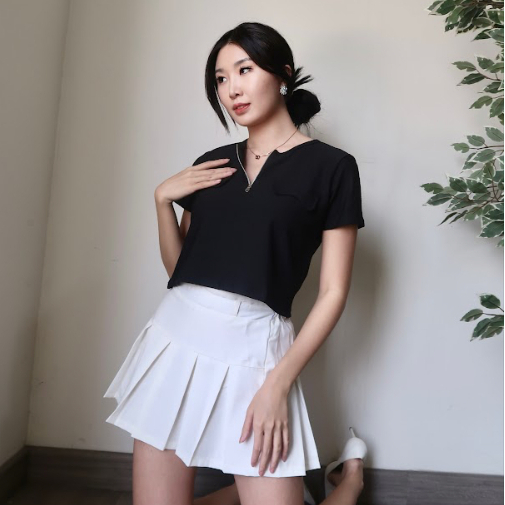 Jual Charlotte Zip Up Top - Hoop 39k | Shopee Indonesia