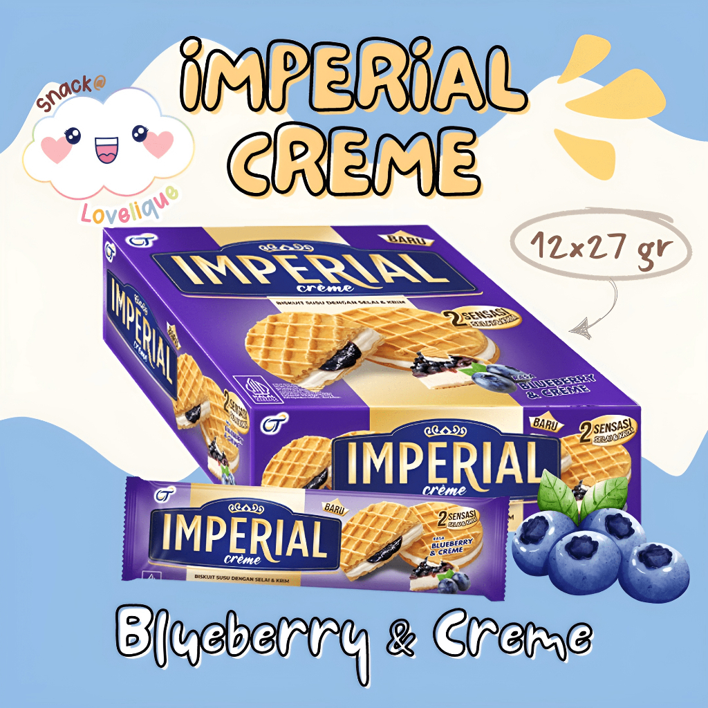 Jual Imperial Creme Biscuit 27gr 1 BOX isi 12 All Variant - ( Blueberry & Cheme / Raspberry ...