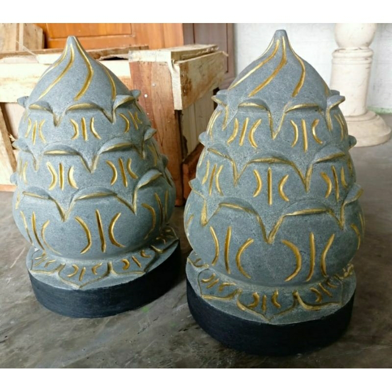 Jual Hiasan Pillar Batu Andesit Model Bunga Teratai (Lotus) | Shopee ...