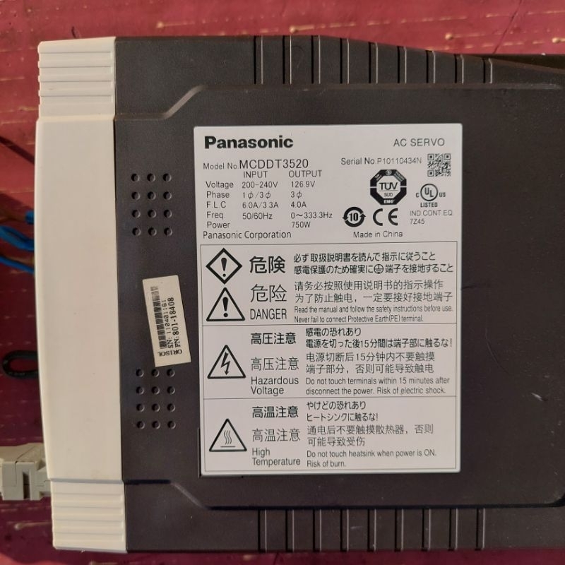 Jual panasonic ac servo driver 750 watt minas a4 series mcddt3520 ...
