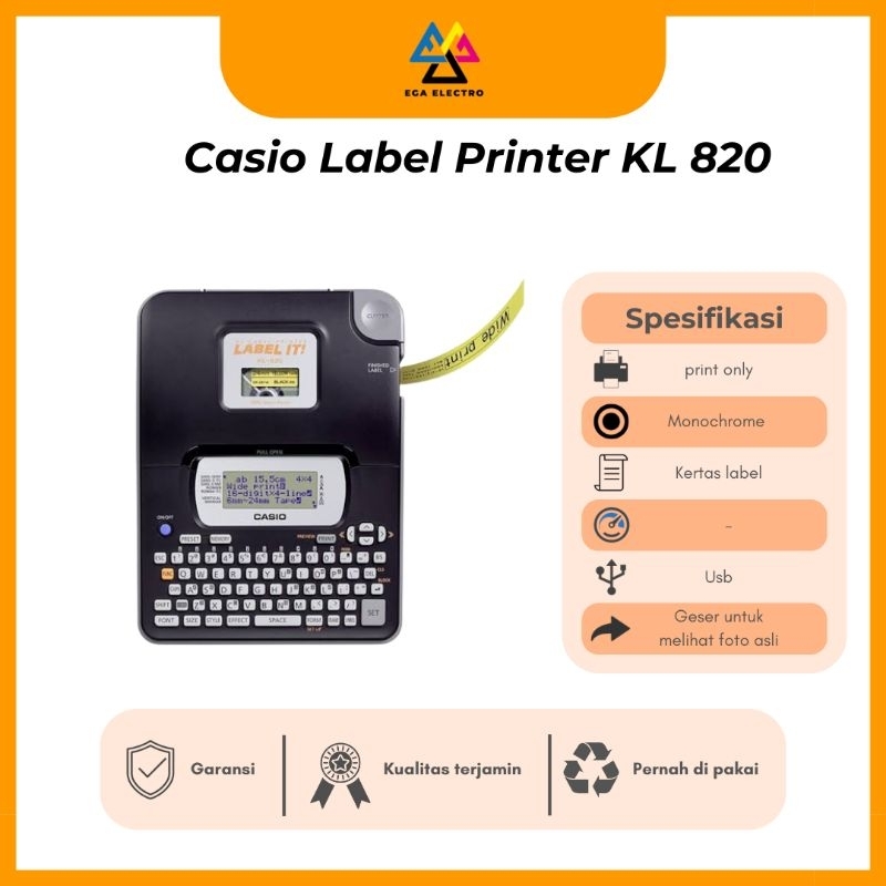 Jual Casio label printer KL-820 - mesin label printer thermal casio KL ...