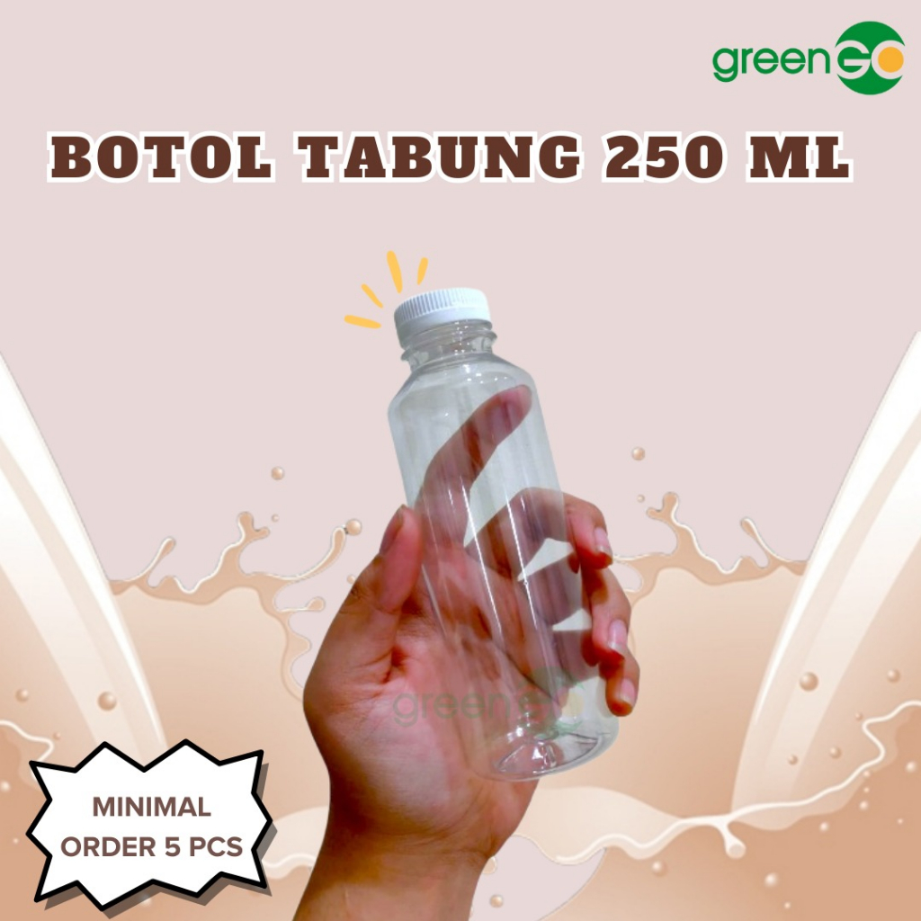 Jual BOTOL TABUNG 250 ML BOTOL SUSU KACANG BOTOL JUS CAPCIN BENING ...
