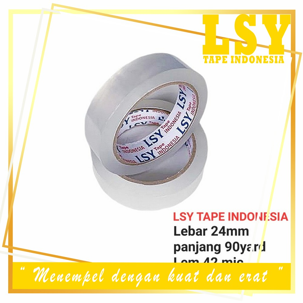 Jual LSY Isolasi Bening 24mm x 90yard Full | Isolatip Bening 24x90x42 ...